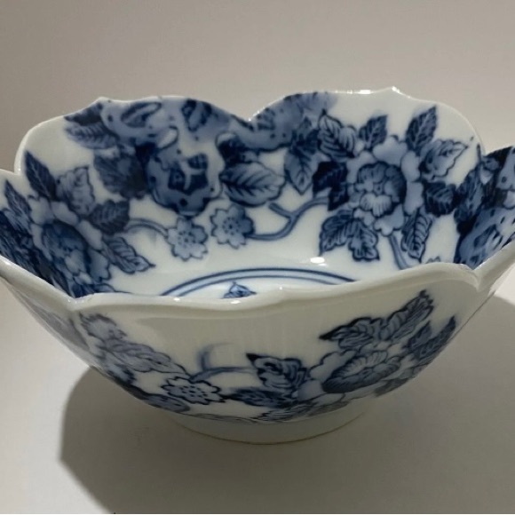 Yamayo | Dining | Yamayo Japan Porcelain Blue White Vintage Floral Bowl ...